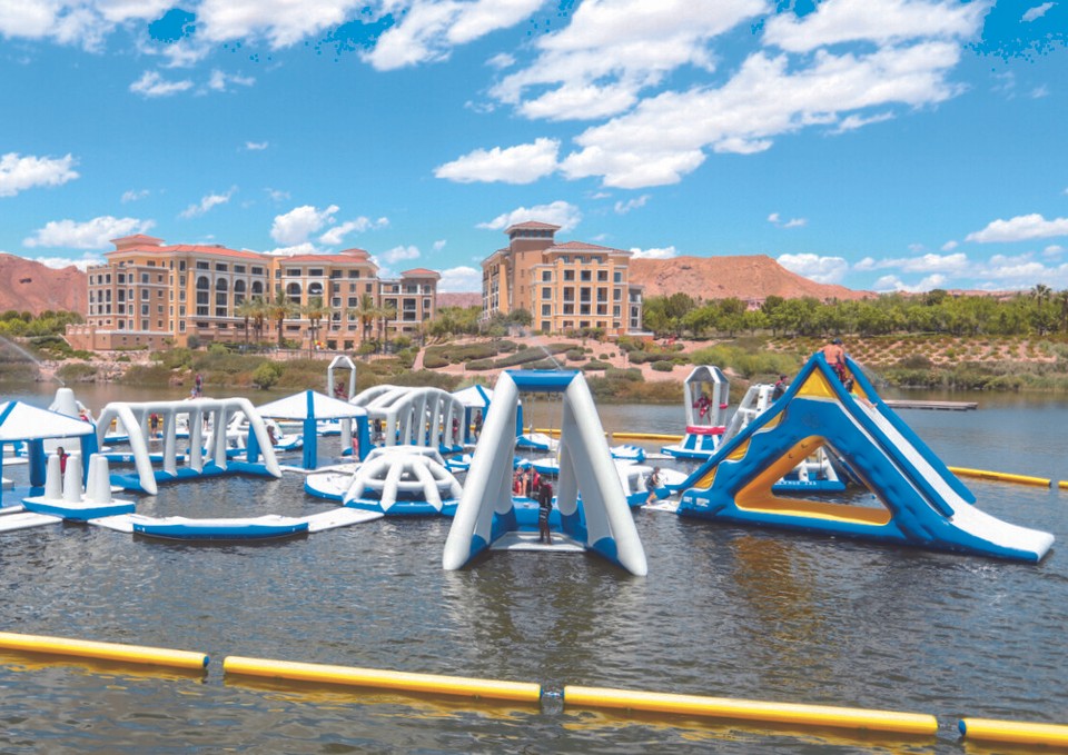 Inflatable Floating Water Trampoline Park Triangle Water Slide For ...