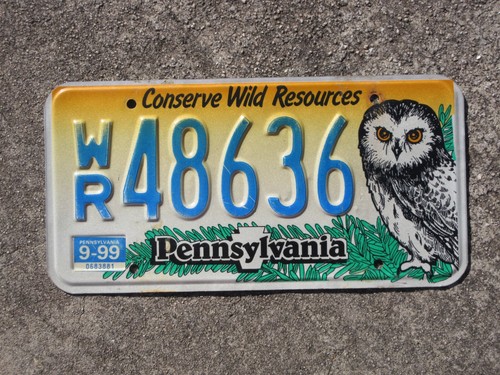 Pennsylvania Owl License Plate Barn Conserve Wild Resources Wildlife ...