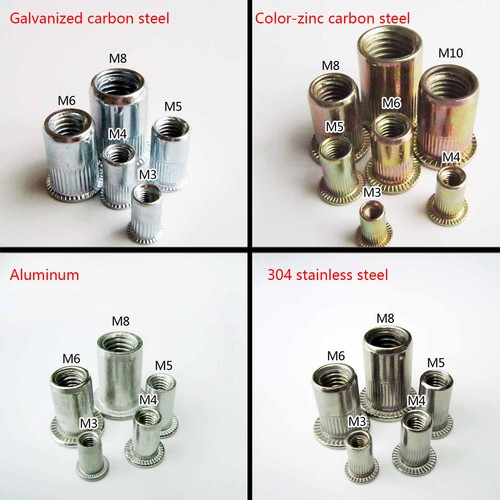 M3 M4 M5 M6 M8 M10 Flat Head Blind Rivet Nut Insert Rivnut Nutsert ...