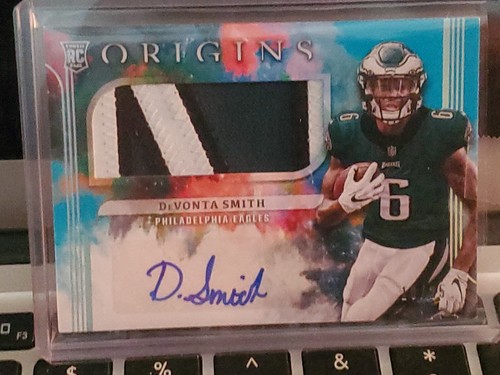 DEVONTA SMITH 10/25 AUTOGRAPH ROOKIE 2021 ORIGINS Patch Eagles | eBay