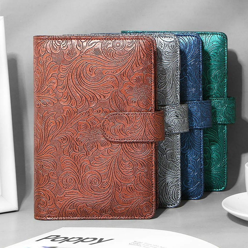 A5 A6 Notebook Cover Metal Color 6 Ring Binder Notebook Leather Journal ...
