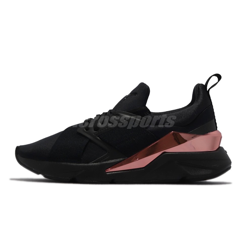 Puma Muse X5 Metal Wns Black Rose Gold Women Casual Lifestyle Shoes ...
