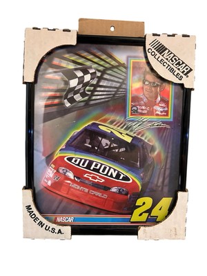 JEFF GORDON Vintage NASCAR Racing DuPont #24 Car 8x10 Photo In Black ...