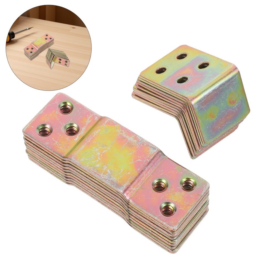 10 Pairs Wooden Bed Rung Bracket Frame Connector Hardwares Brackets ...