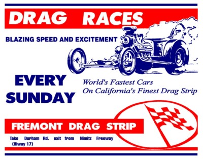 1965 Fremont Drag Strip Drag Racing Poster Art Print | eBay