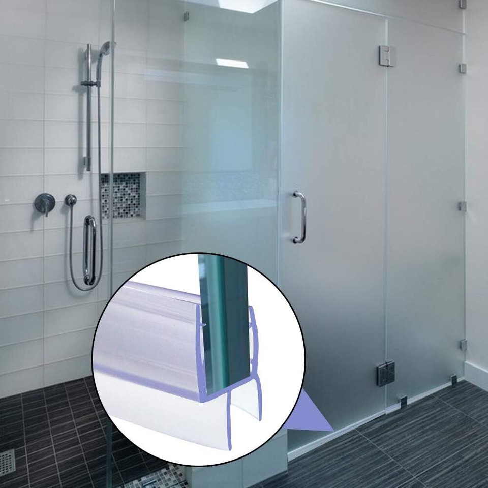 Shower Screen Rubber Seal Bath Door Strip Glass 4 -10mm Gap 7-23mm ...