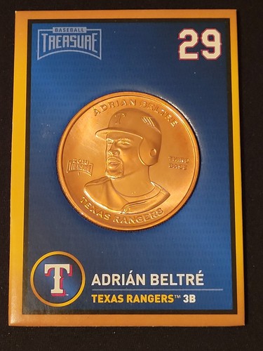 2018 BASEBALL TREASURE COIN CARDS ADRIAN BELTRE #29 TEXAS RANGERS | eBay