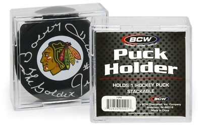 Lot of 6 BCW Hockey Puck Squares square holders holder cubes displays ...