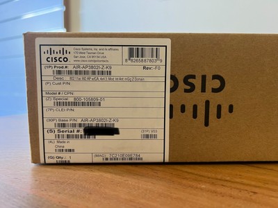 Cisco 3802i AIR-AP3802I-Z-K9 Access Point Wave 2 MU-MIMO- 1Yr Wrty (NEW ...