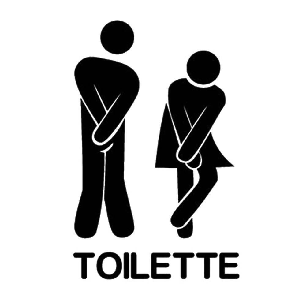 Adesivo porta TOILETTE bagno divertente insegna sticker mi scappa la ...