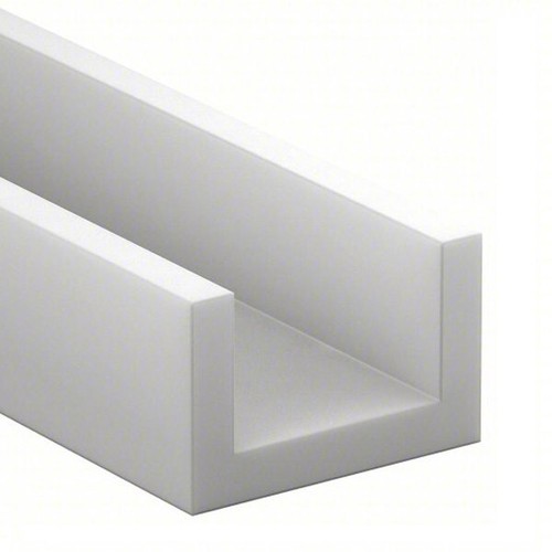 White Slippery UHMW Polyethylene U-Shaped Channel Height 1" Width 3" 5 ...