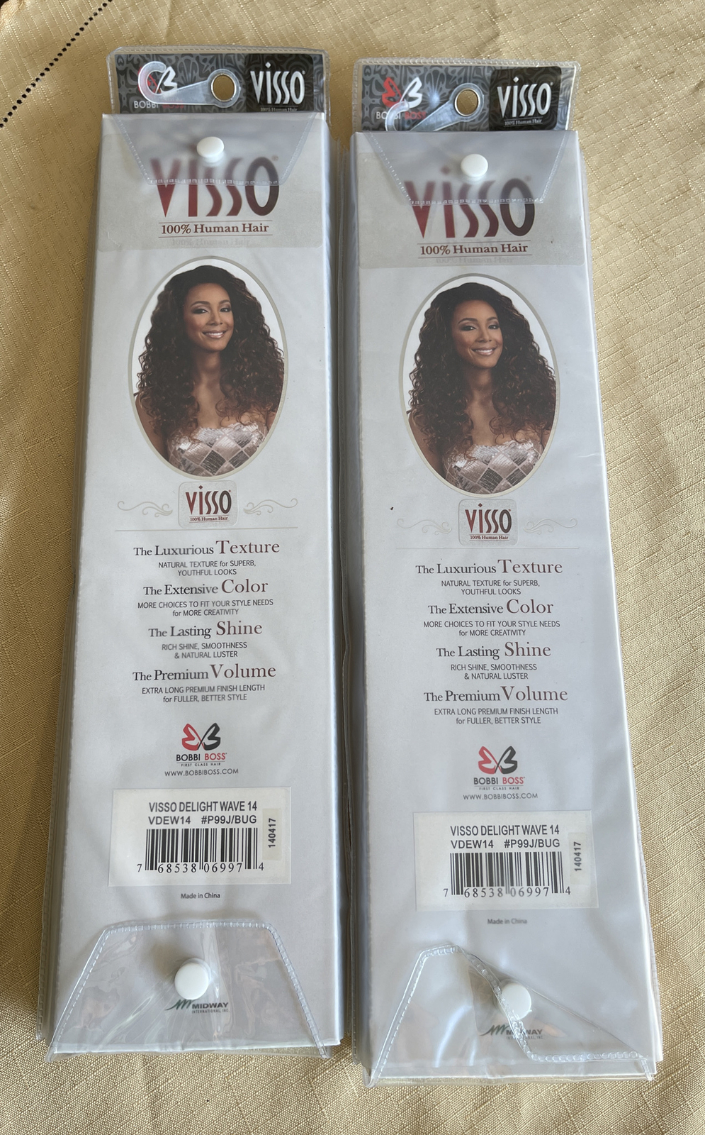 Bobbi Boss 100% Human Hair VISSO Delight Wave 14" Weave Color P99J/BUG ...