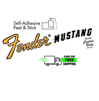 Fender Mustang Decal Peel & Stick Ultra-hi-res Headstock Sticker NEW ...