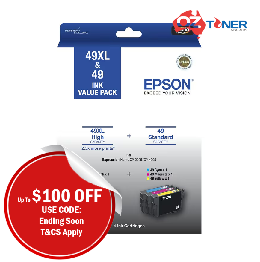Epson Genuine 49XL High Yield Black and Standard 49 Colour Value Pack ...