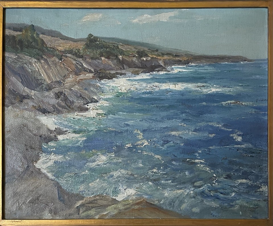 Early Vintage California Artist Dedrick Brandes (D B) Stuber Coastal ...