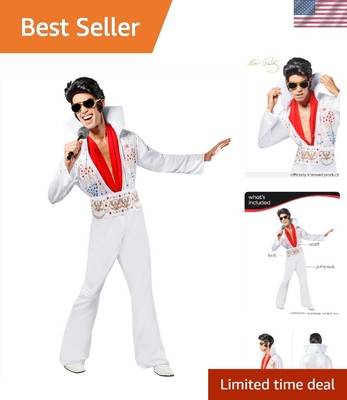 Adult Elvis Aloha Costume XL - Officially Licensed White Jumpsuit ...