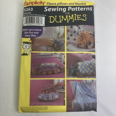 Simplicity Sewing Pattern for Dummies 5263 Fleece Pillows and Blanket ...