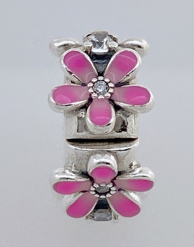 New 100% Authentic PANDORA 925 Silver Pink Daisy Flower Clip Charm ...