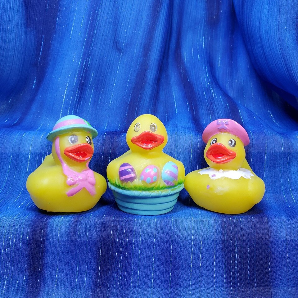 Fun Flock! 12 Easter Rubber Ducks Bunny Chocolate Rabbit Chicks Spring ...