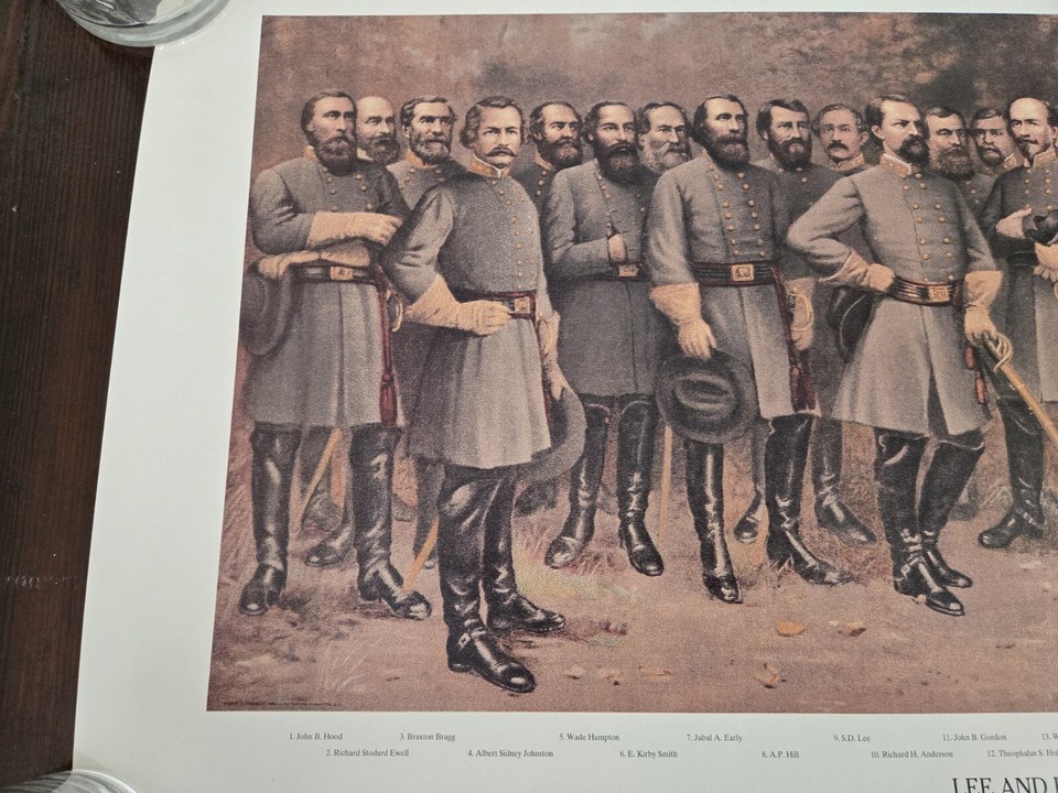 Lee and His Generals Lithograph Print WB Matthews Vintage Civil War ...