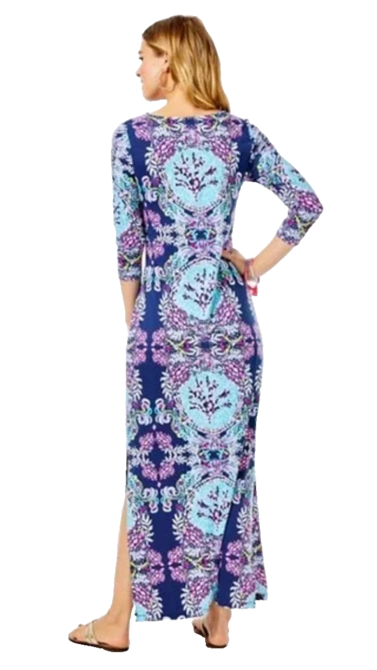 NWT LILLY PULITZER SIZE X-LARGE MORGANN MAXI DRESS *MERMAID BEACH* HTF ...