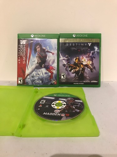 Lot Of 3 XBOX ONE Games Mirrors Edge Catalyst, Destiny The Taken King ...