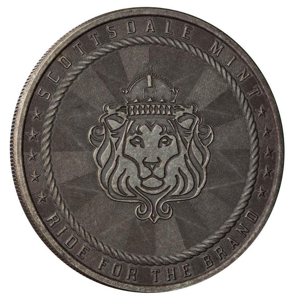 1 oz Silver Cowboy Round w/ Buffalo Privy - Antiqued .9999 Silver Round ...