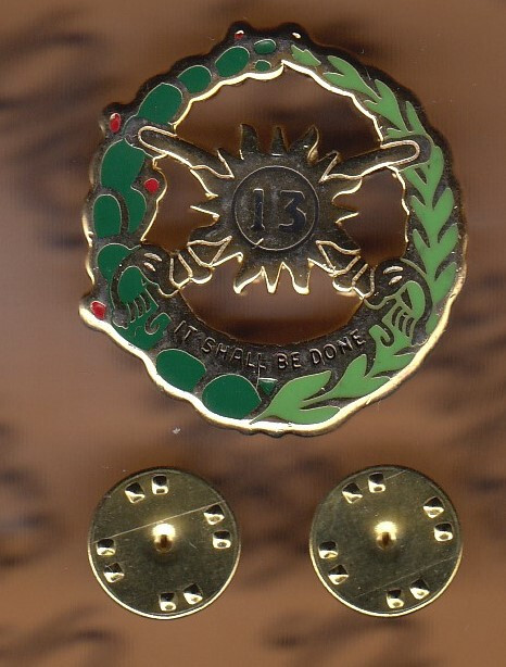 US Army 13th Cavalry Regiment crest DUI c/b clutchback badge V-21 | eBay