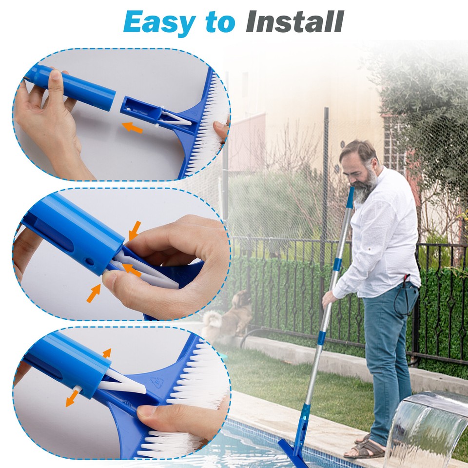 Pool Cleaning Brush Heavy Duty Floor Wall Pool Spa Brush Aluminum ...