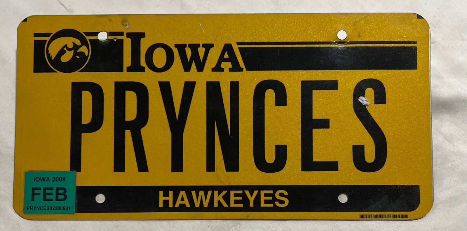 LICENSE PLATES IOWA HAWKEYES VANITY PRYNCES | eBay