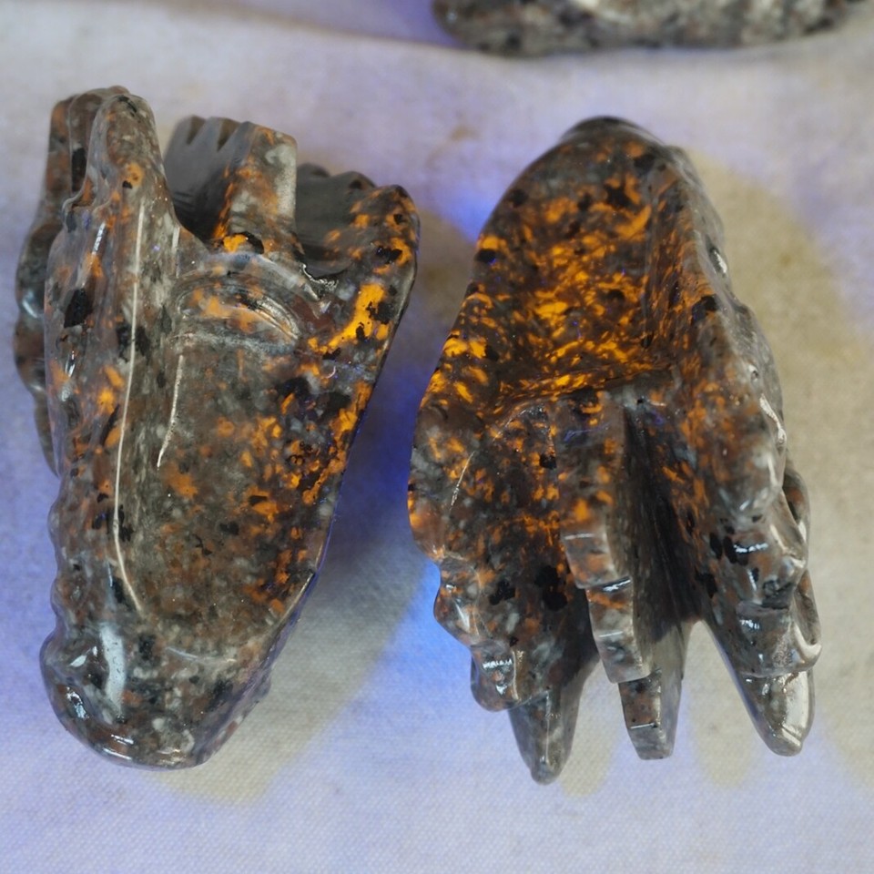 10Pcs 10cm Yooperlite Fire Stone Crystal Dragon Flashing Flame Under ...
