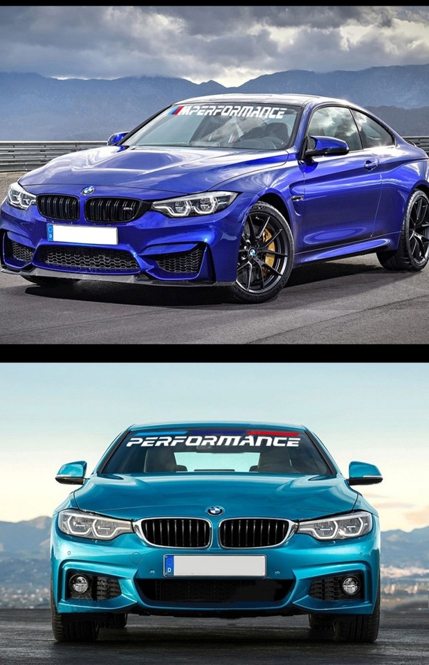 For BMW M Performance Front Rear Windshield Window Banner Vinyl Decal ...