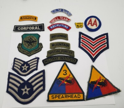 Post WW2 korea US Army Military lot Mixed Patch Insignia armored tab ...