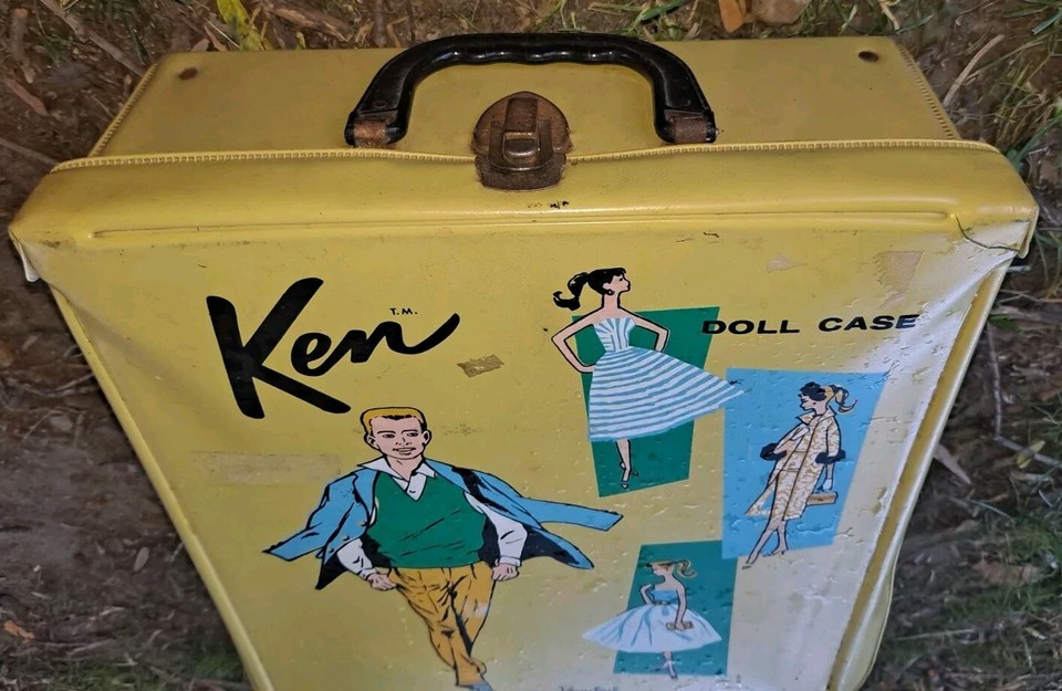 VINTAGE KEN DOLL CASE 1961 YELLOW MATTEL STORAGE SUITCASE 13” by 11” | eBay