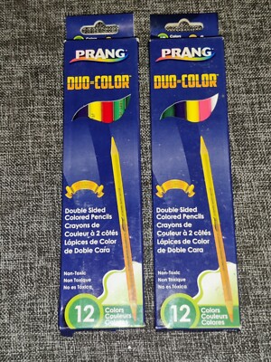 Lot of 2 Prang Duo-Color 6 Colored Pencil Sets 12 Colors Each 3mm 22106 ...