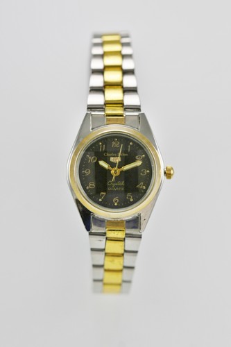 Charles Delon Uhr Damen Schwarz Edelstahl Silber Gold Stahl Wasserfest ...