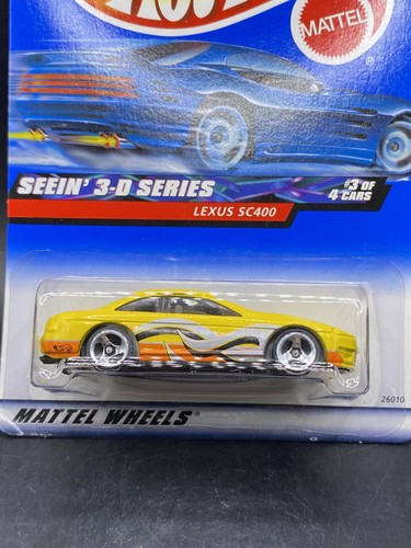 Hot Wheels Seein' 3-D Lexus SC400 #11 Yellow Collectible Toy Car 3 ...
