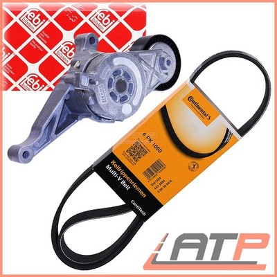 1X KIT SET CONTITECH V-RIBBED V-RIB BELT+FEBI BILSTEIN TENSIONER ...