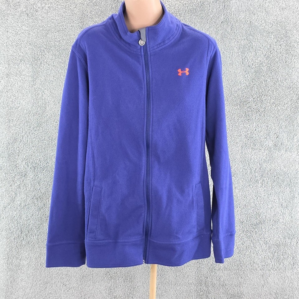 Under Armour Women's Purple Fleece Full Zip Jacket Athletic Logo XL ...