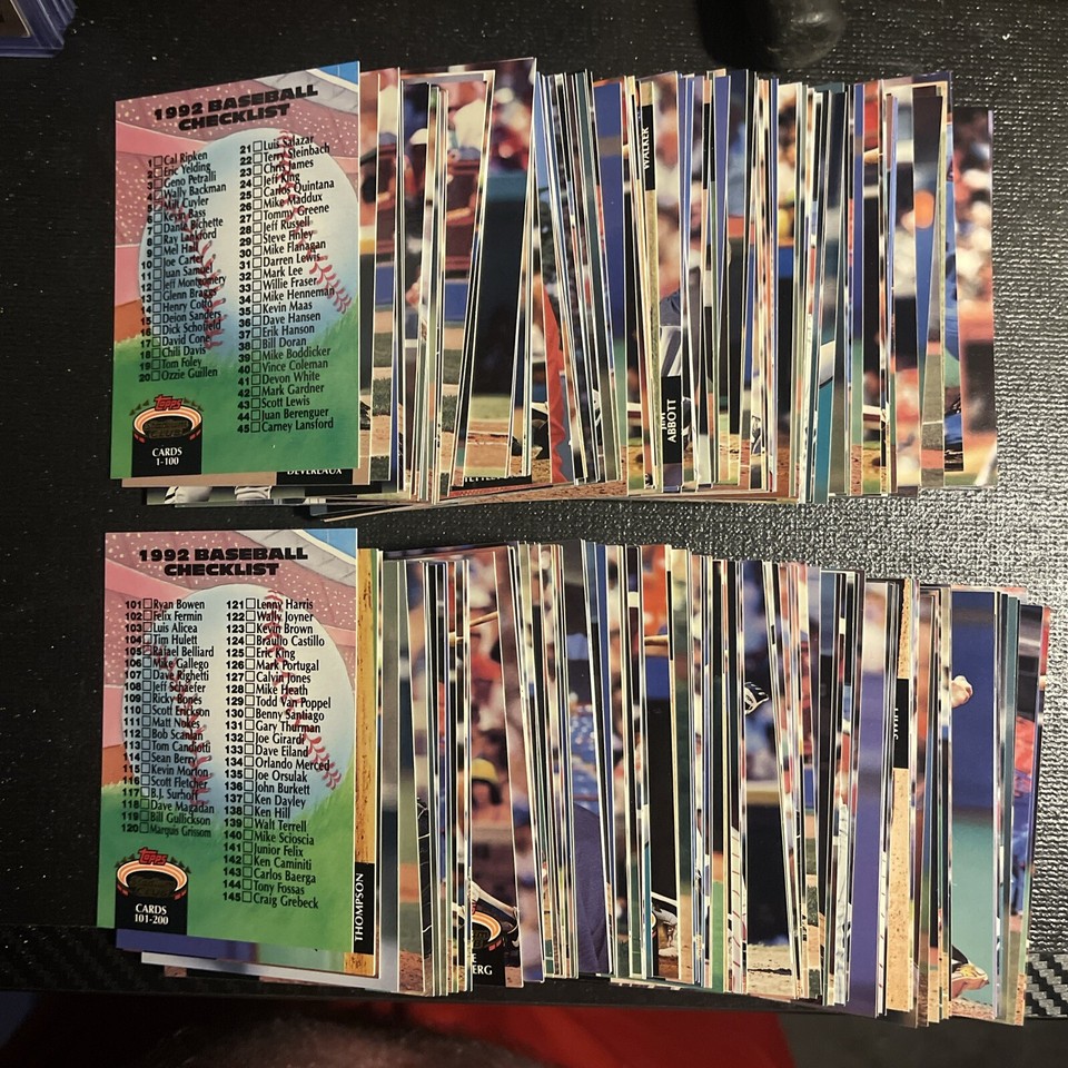 1992 Topps Stadium Club Baseball 238 Card Lot With 2 Checklist | eBay