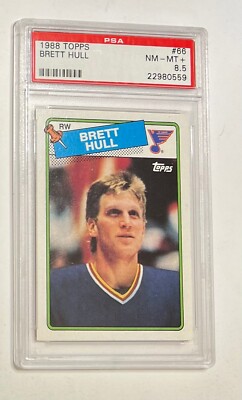 1988 Topps Brett Hull #66 BLUES HOF Rookie Card PSA 8.5 NM-MT+ | eBay