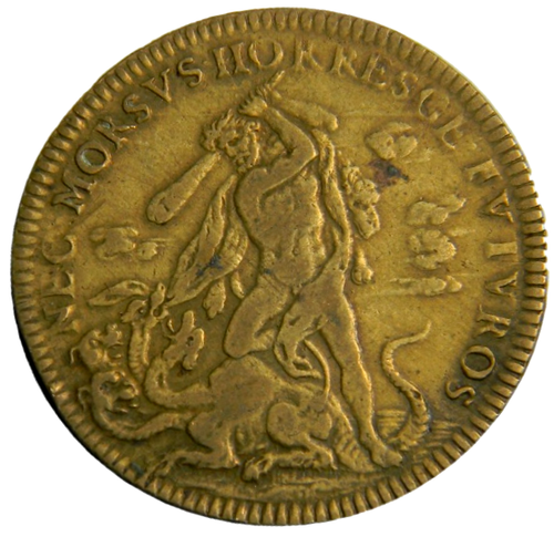 France 1665 Seated Justice / Hercules Clubbing Hydra Brass Jeton Token ...
