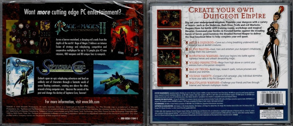 Dungeon Keeper 2 & Odium PC Brand New XP Dungeons Mutated Horrors Vile ...