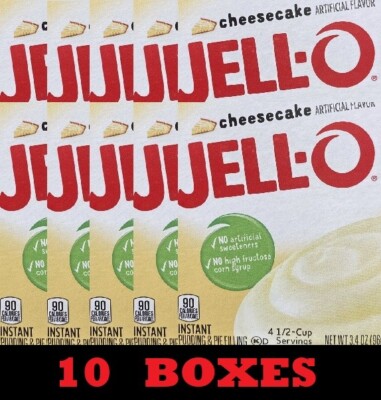 10x Jello CHEESECAKE Instant Pudding & Pie Filling Dessert Mix 3.4oz ...