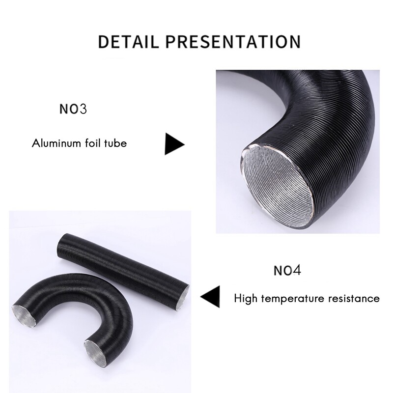 60mm Car Auto Heater Pipe Duct T Piece Warm Air Outlet Vent Hose Clips ...