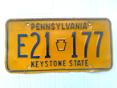 VINTAGE 1970'S PENNSYLVANIA AUTOMOBILE LICENSE PLATE E21-177 | eBay