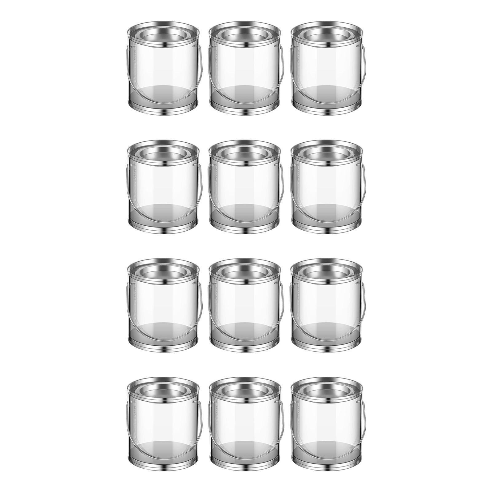 12x Clear Paint Cans Versatile Paint Buckets for Party Favor Decor Toy ...