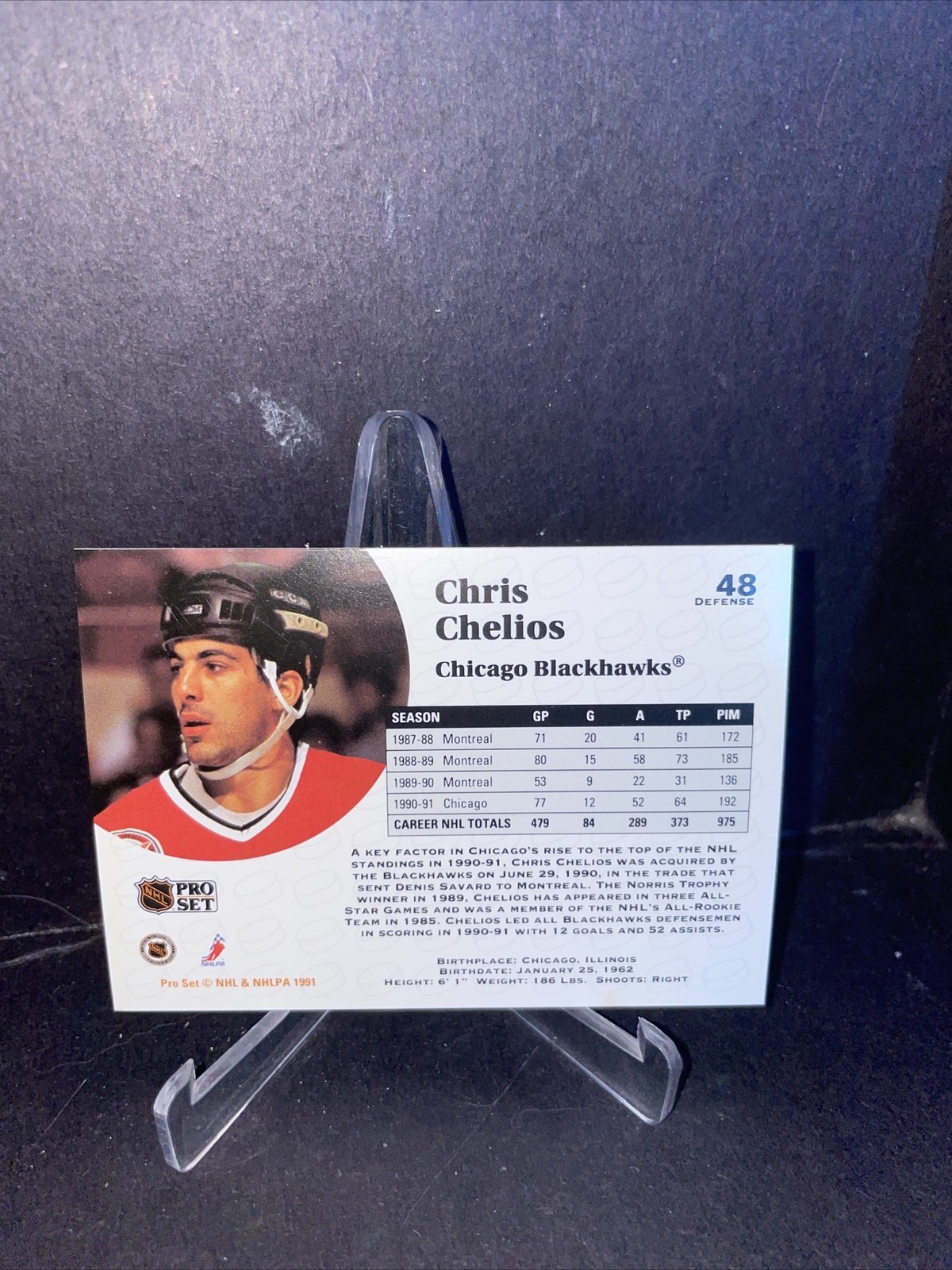 Chris Chelios 1991-92 Pro Set #48 Chicago Blackhawks NHL Hockey Card | eBay