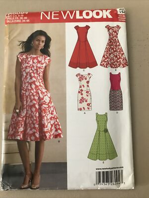 New Look Sewing Pattern 6094 Fitted Fit & Flare Dress Womens 8 10 12 14 ...