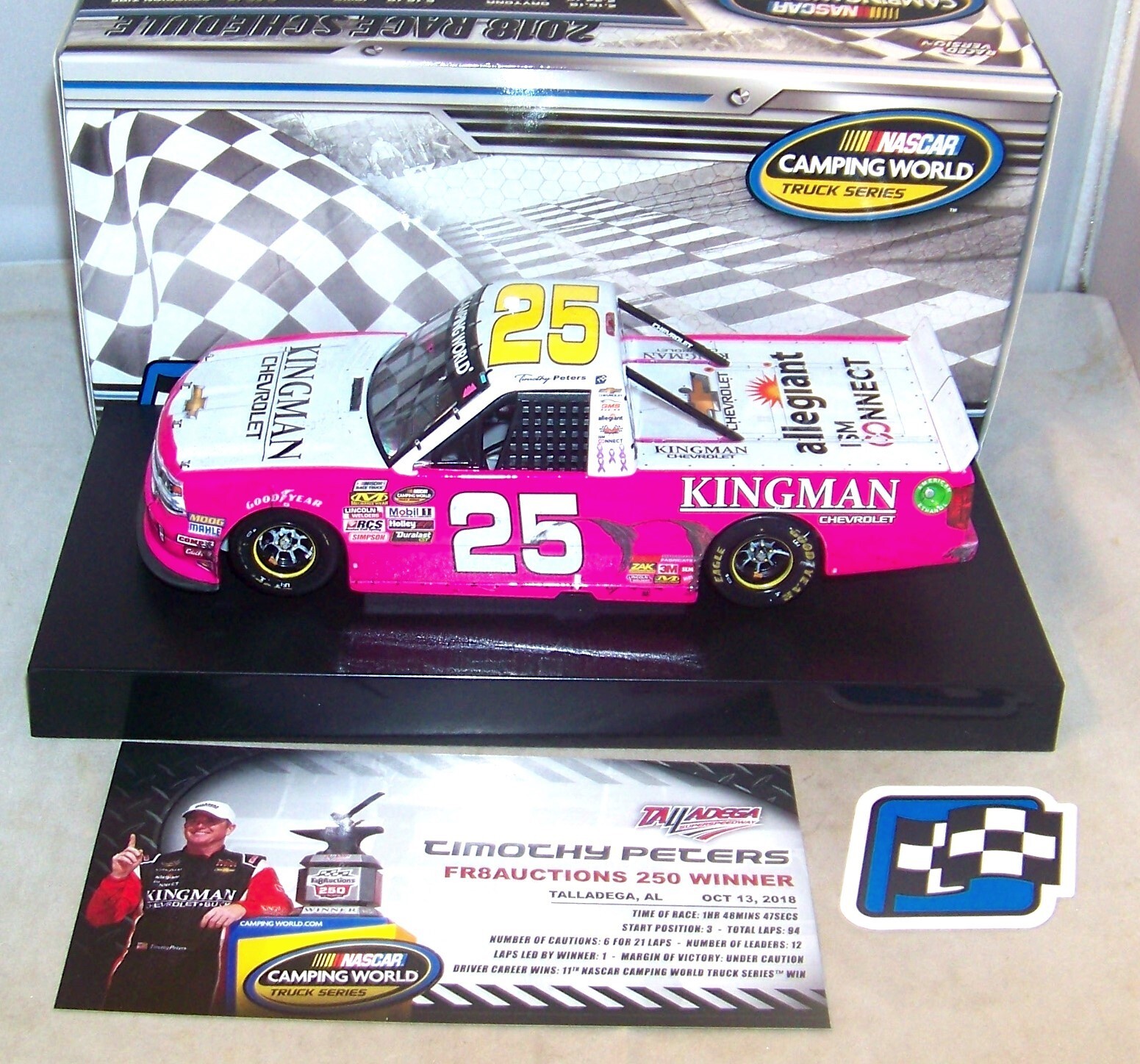 1:24 ACTION 2018 #25 KINGMAN CHEVROLET TALLADEGA RACE WIN TIMOTHY ...